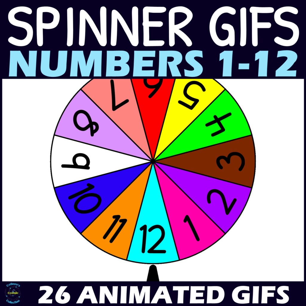 Spinners GIFs Clipart – Numbers 1-12 | Made By Teachers