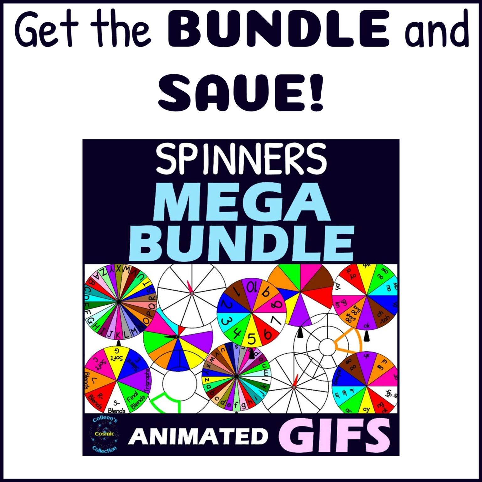 Spinners GIFs Clipart – Numbers 1-12 | Made By Teachers