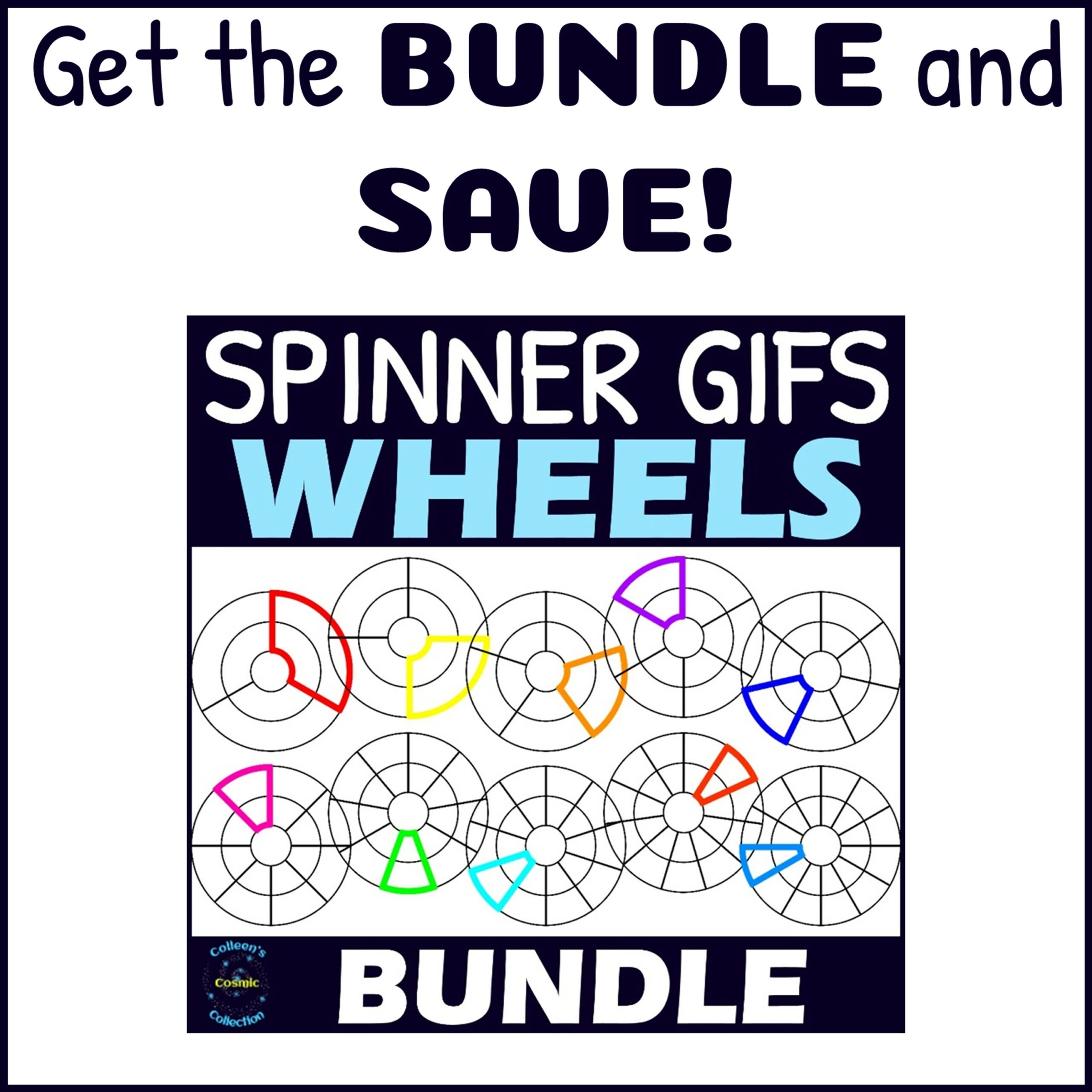 Double Ring Wheel Spinner GIFs - 7 Sections | Made By Teachers