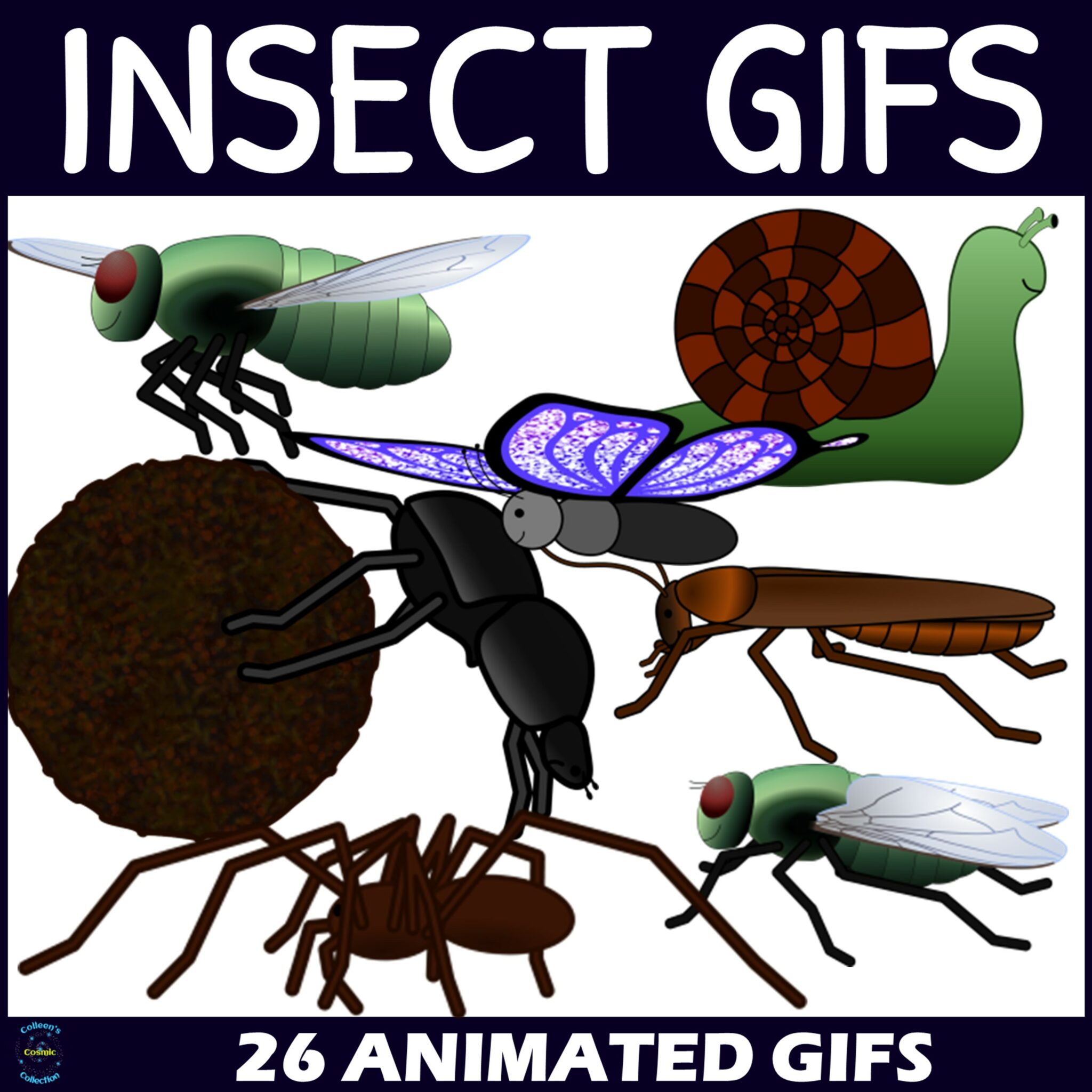 Insects Clipart and GIFs BIG BUNDLE - Animated Bugs Clip Art | Made By ...
