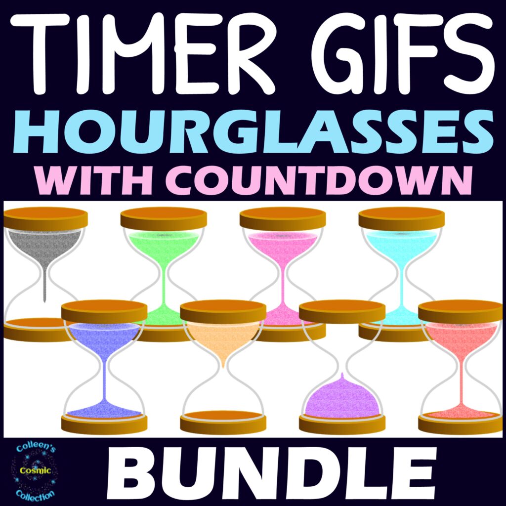 Animated GIF Hourglasses Timers with Countdown Clipart BUNDLE | Made By Teachers