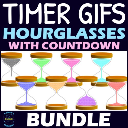 Animated GIF Hourglasses Timers with Countdown Clipart BUNDLE | Made By Teachers