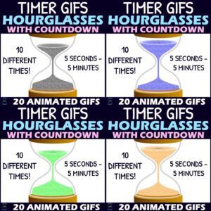 Animated GIF Hourglasses Timers with Countdown Clipart BUNDLE | Made By ...