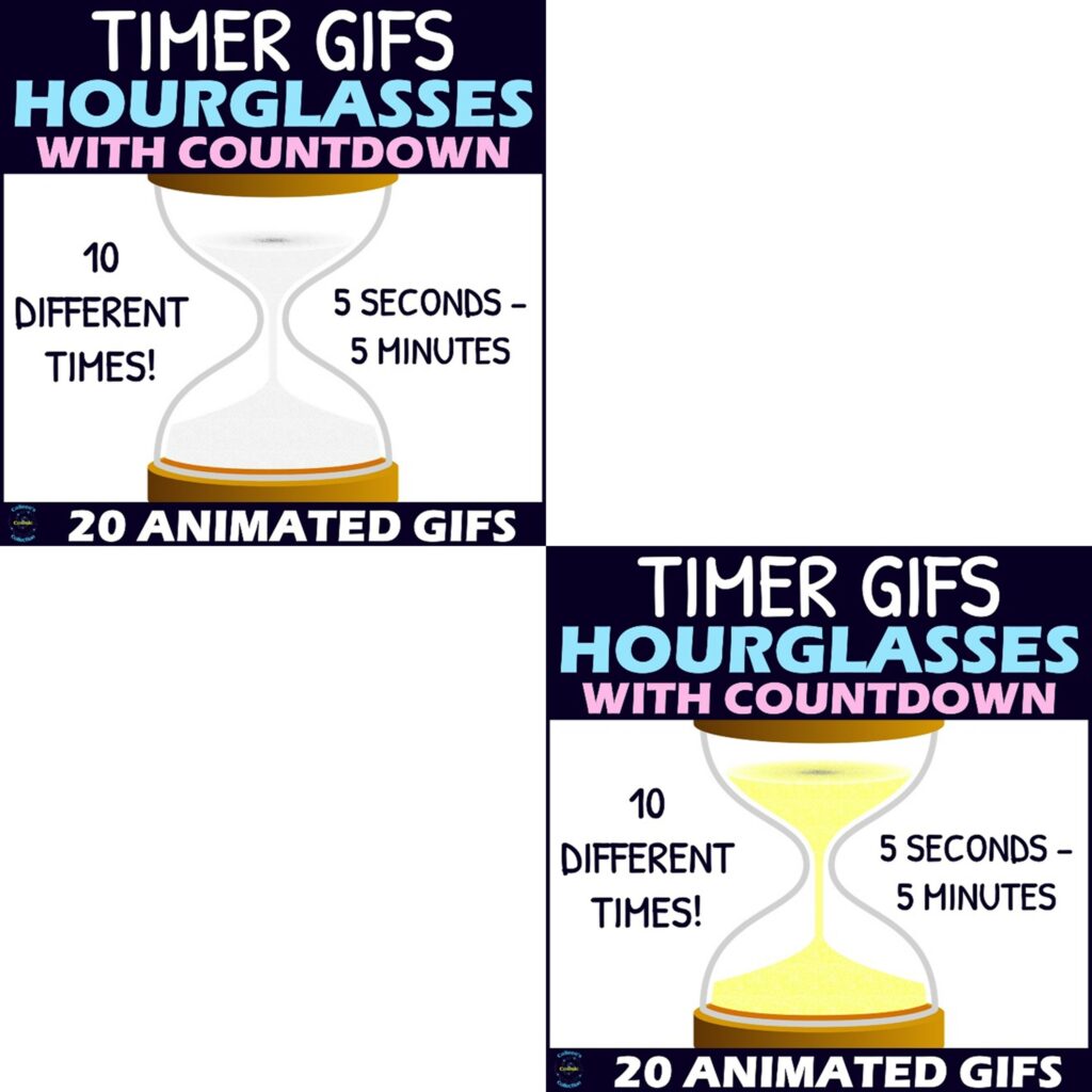 Animated GIF Hourglasses Timers with Countdown Clipart BUNDLE | Made By ...
