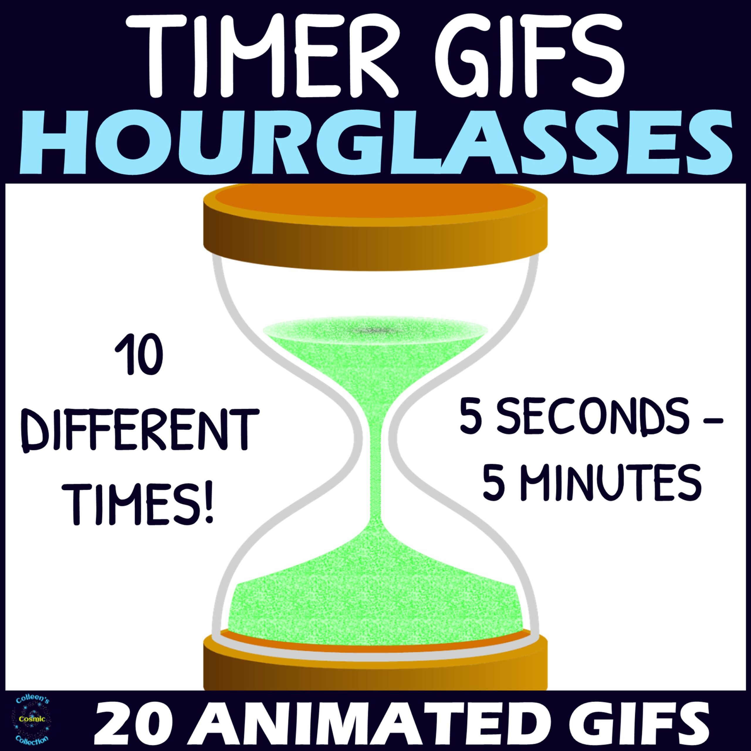 Hourglass GIFs Timers Clipart – Green sand timers | Made By Teachers