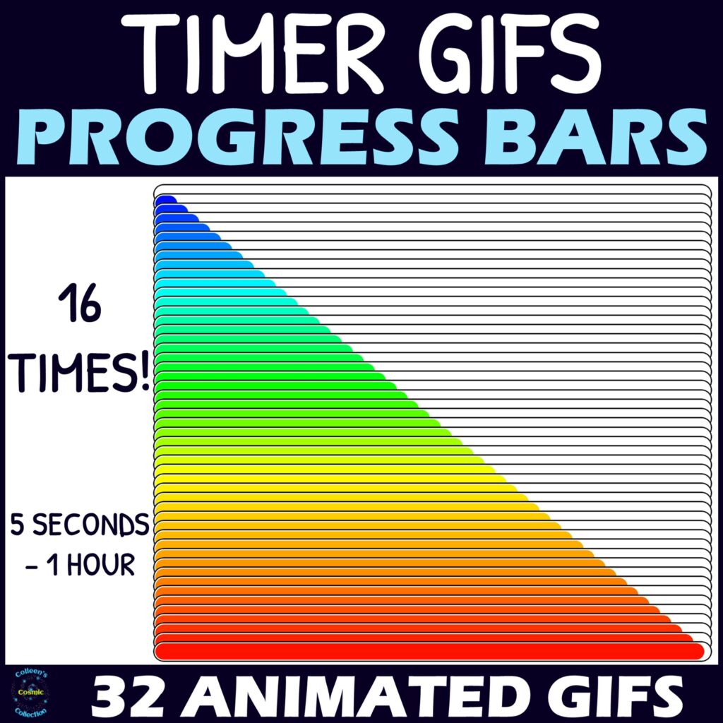 Animated GIF Progress Bar Timers Clipart – White | Made By Teachers