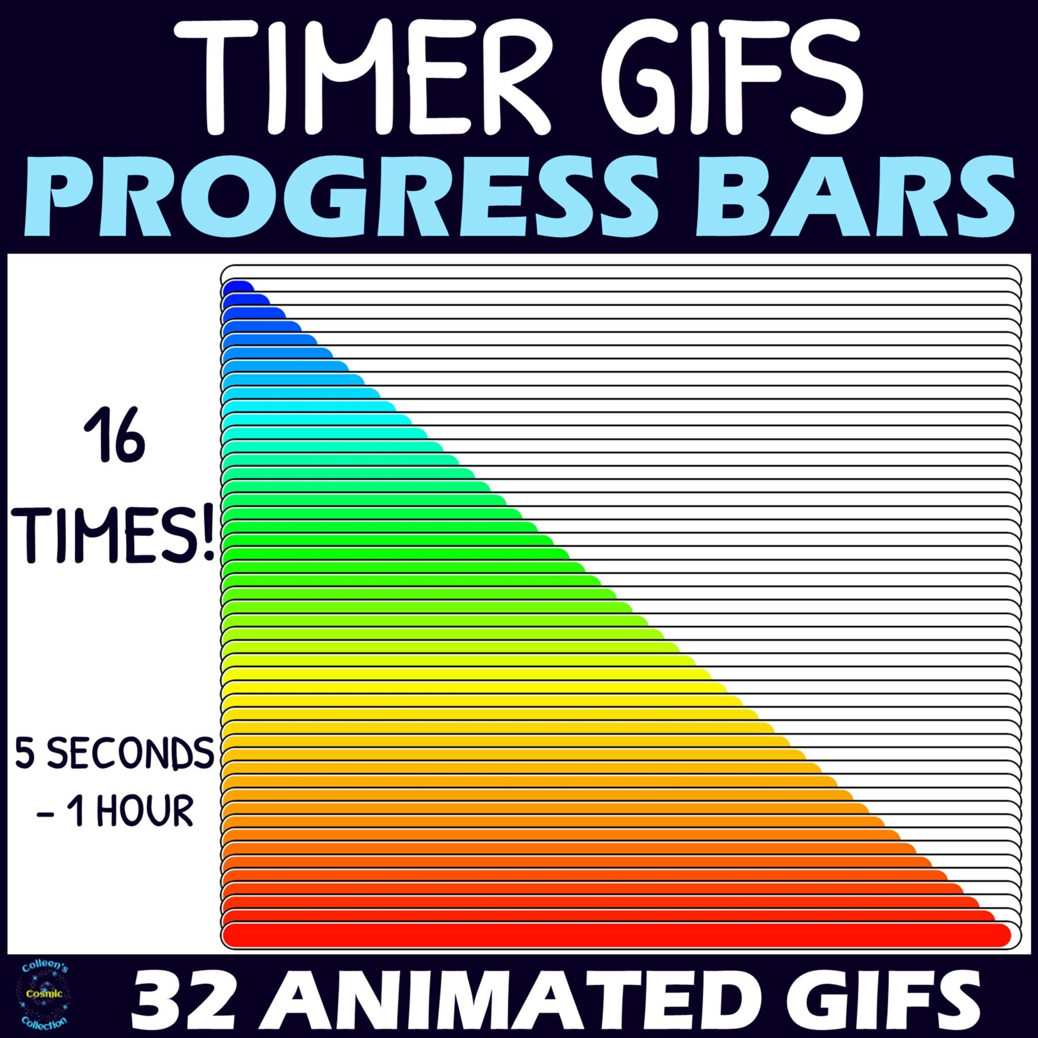 Animated GIF Progress Bar Timers Clipart – White | Made By Teachers