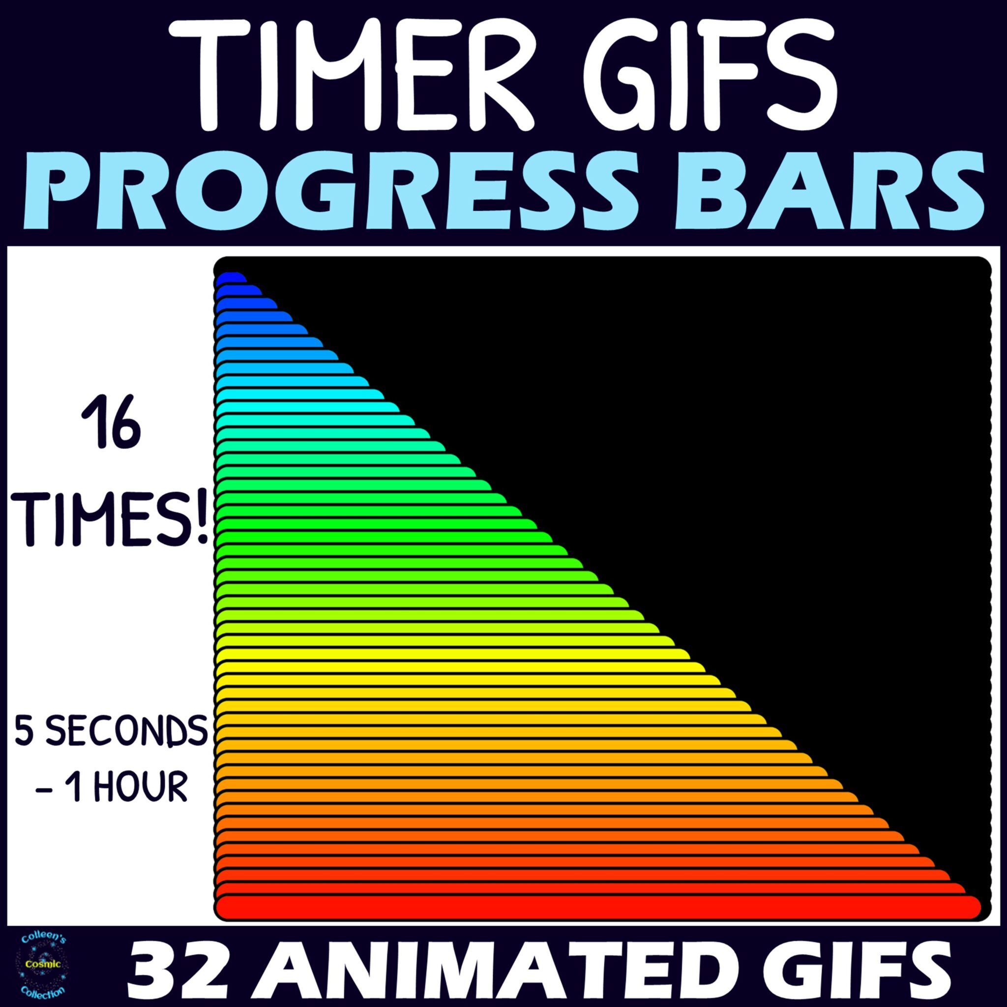 Animated GIF Progress Bar Timers Clipart – Black | Made By Teachers