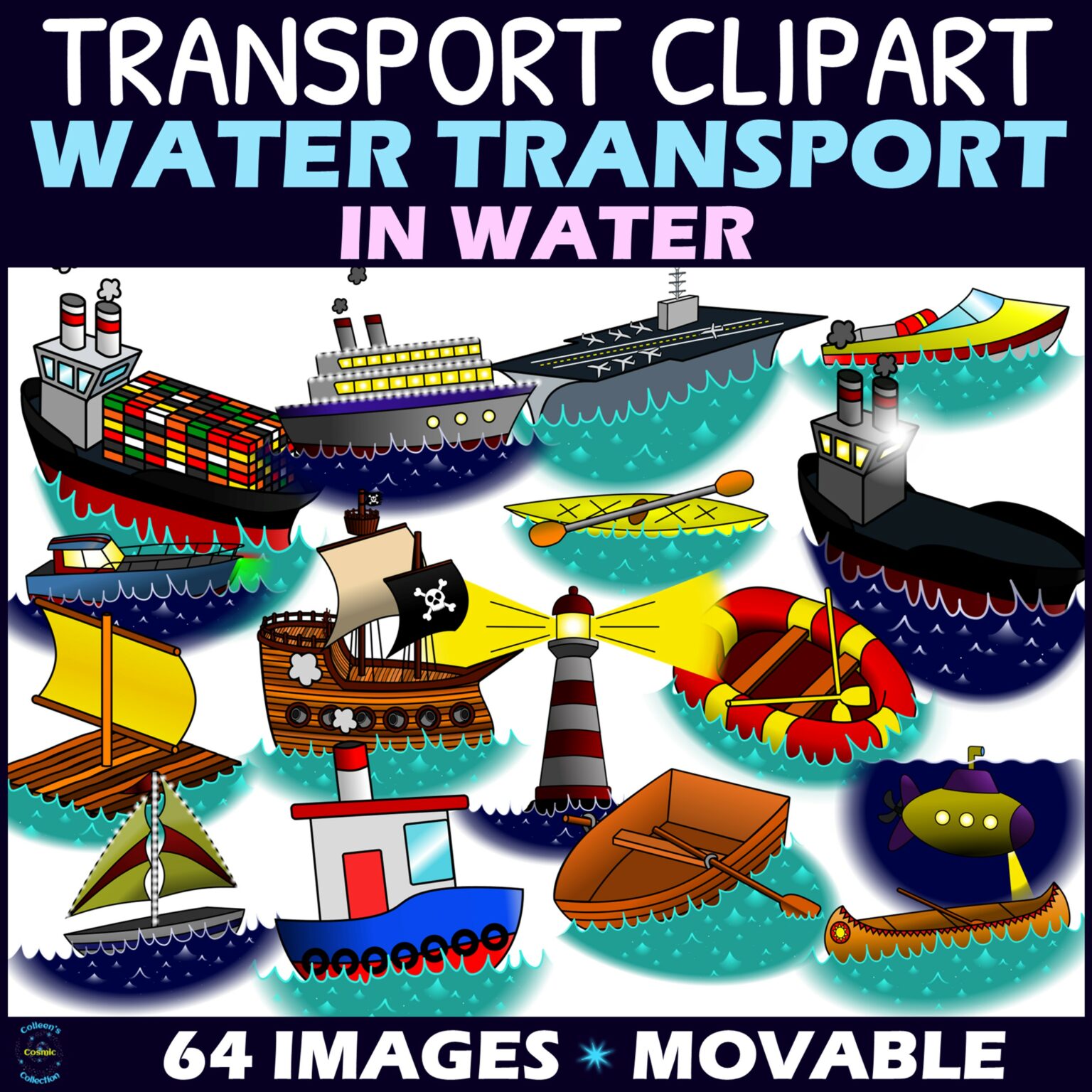 Water Transport Clipart in Water | Made By Teachers