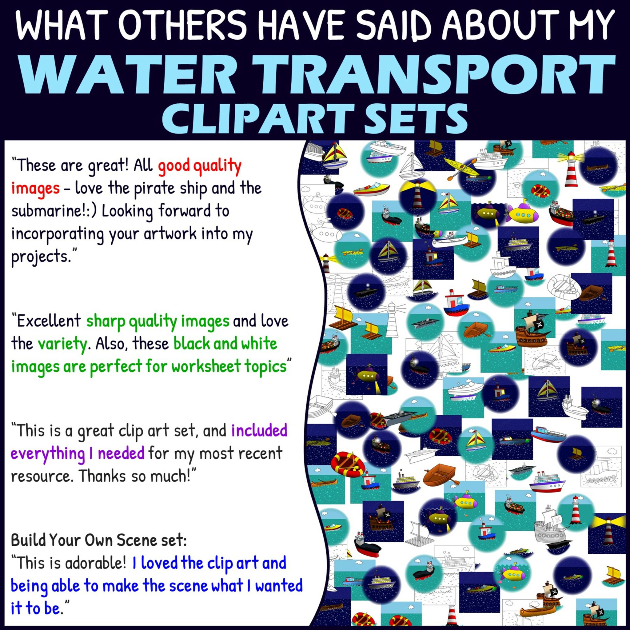 Water Transport Clipart in Water | Made By Teachers