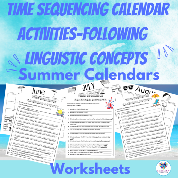Time Sequencing Calendar Questions And Following Linguistic Concept ...