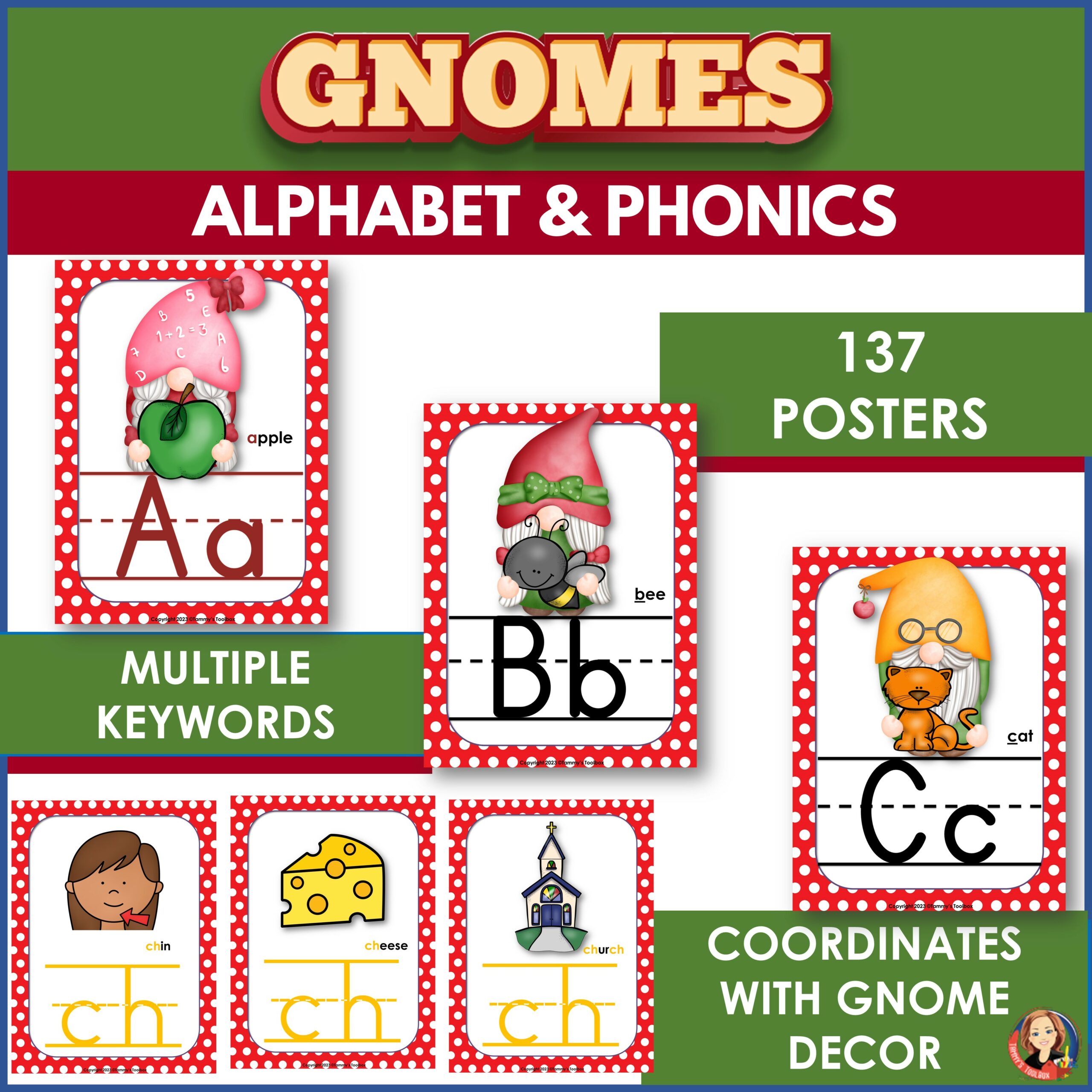 Alphabet Posters and Phonics Anchor Charts in Gnome Theme | Made By ...