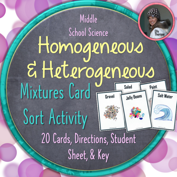 Homogeneous and Heterogeneous Mixtures Card Sorting Activity | Made By ...