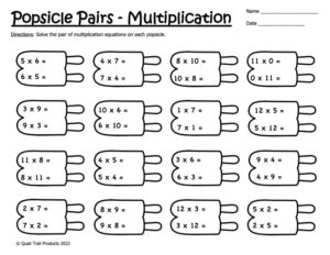 Popsicle Multiplication and Division Worksheets | Made By Teachers