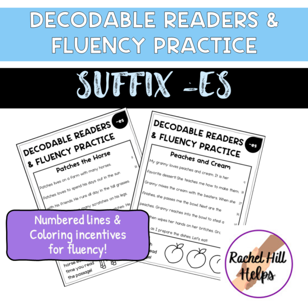 Decodable Reader & Fluency Practice Suffix -es | Orton Gillingham ...