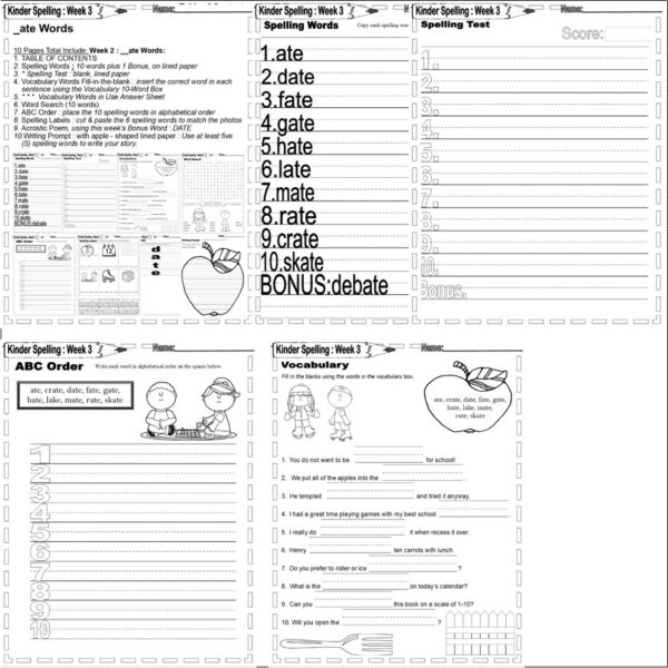 Kindergarten Spelling Worksheets Curriculum Week 3 | Made By Teachers