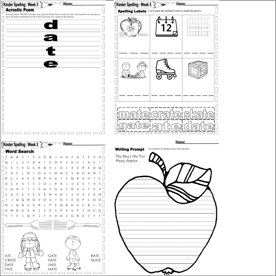 Kindergarten Spelling Worksheets Curriculum Week 3 | Made By Teachers