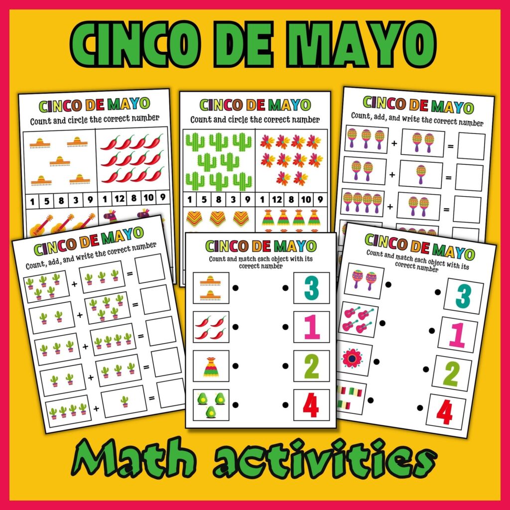 Cinco de Mayo BUNDLE | Coloring pages | word Search | Math Activities ...