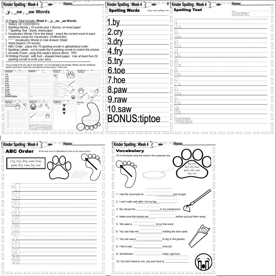 Kindergarten Spelling Worksheets Curriculum Week 4 | Made By Teachers