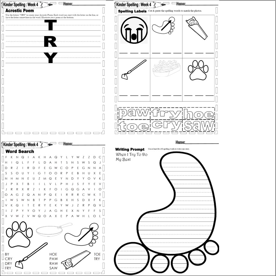 Kindergarten Spelling Worksheets Curriculum Week 4 | Made By Teachers