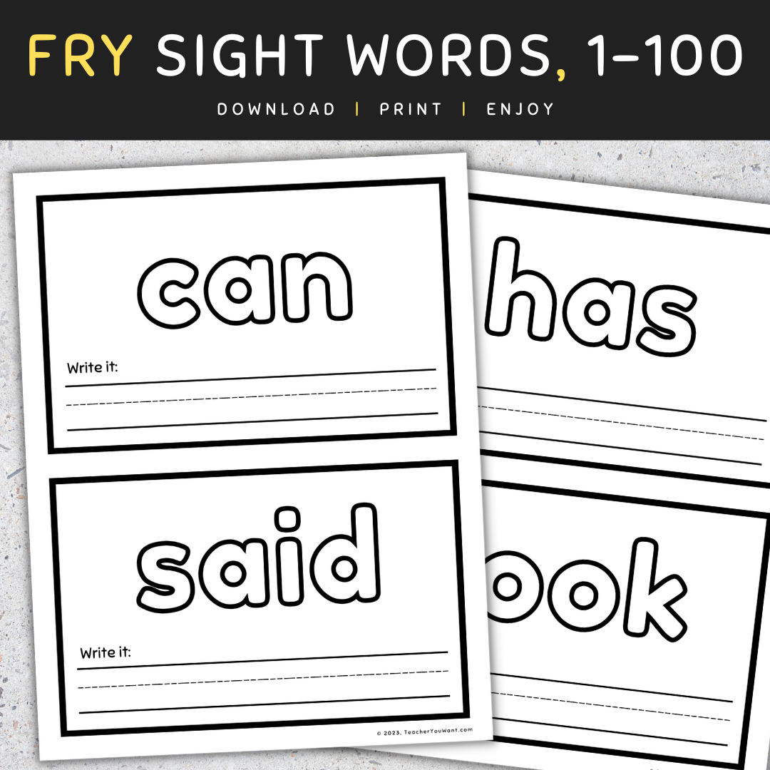 Sight Words Playdough Mat- Fry's 1st 100, Sight Words Practice ...