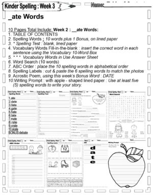Kindergarten Spelling Worksheets Curriculum Week 3 | Made By Teachers