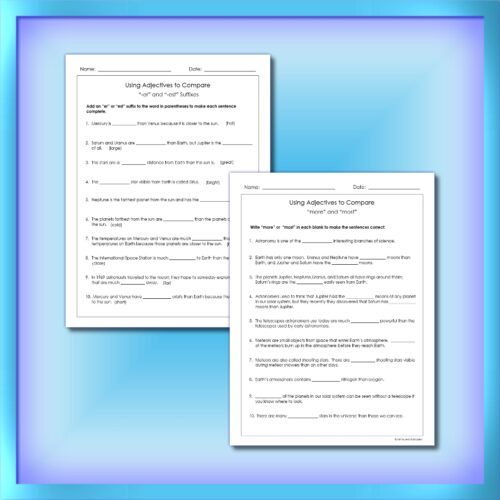 Comparative and Superlative BUNDLE : -er, -est, more, most - Grades 3-4 ...
