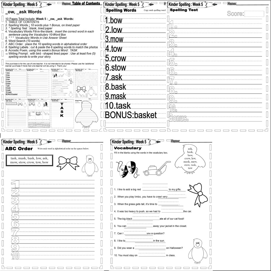 Kindergarten Spelling Worksheets Curriculum Week 5 | Made By Teachers