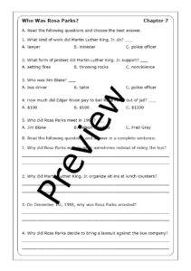 Yona Zeldis McDonough "Who Was Rosa Parks?" worksheets | Made By Teachers