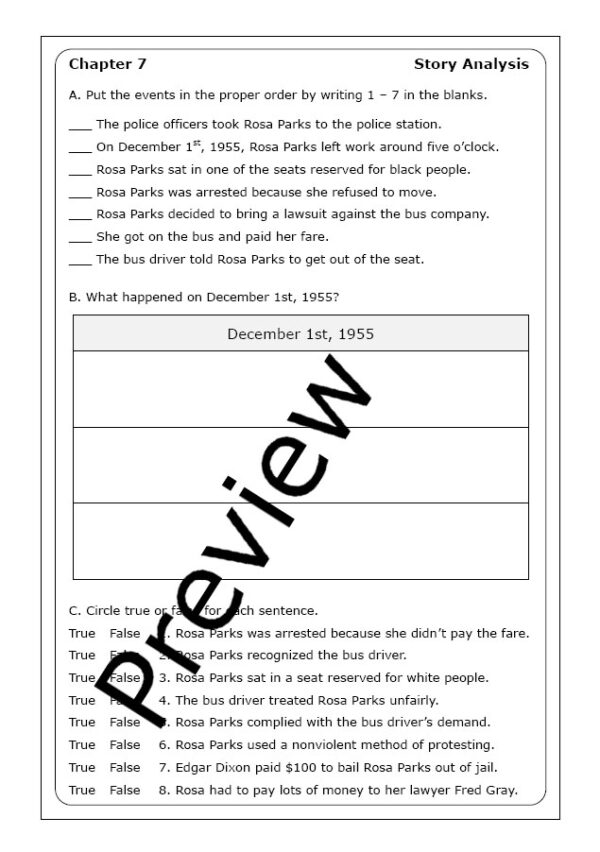 Yona Zeldis McDonough "Who Was Rosa Parks?" worksheets | Made By Teachers