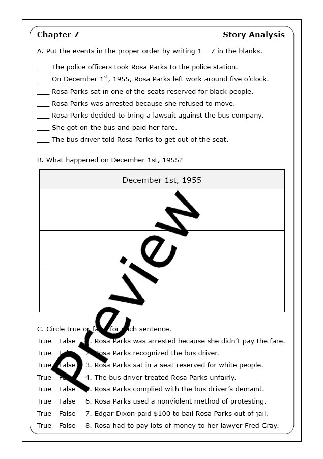 Yona Zeldis McDonough "Who Was Rosa Parks?" worksheets | Made By Teachers