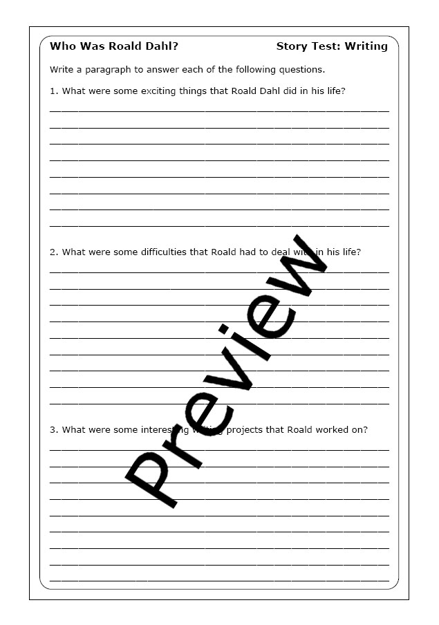 True Kelley "Who Was Roald Dahl?" worksheets | Made By Teachers