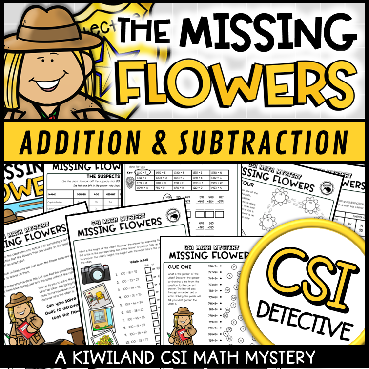 Spring Addition and Subtraction with CSI Math Mystery Detective | Made ...