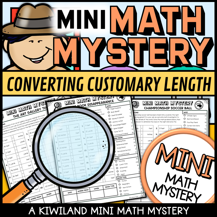 Converting Customary Units of Length Mini Math Mystery Detective for ...