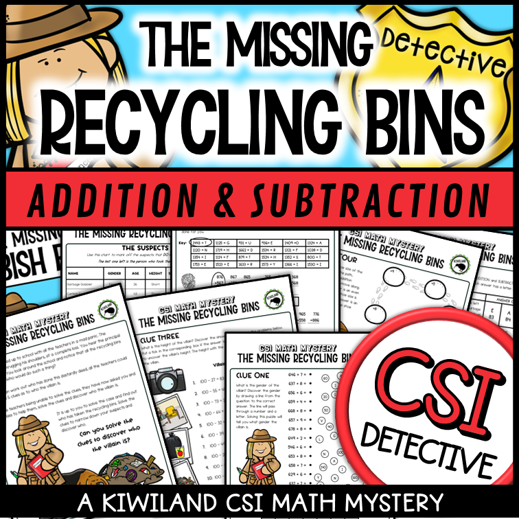 Earth Day Addition and Subtraction with CSI Math Mystery Detective ...