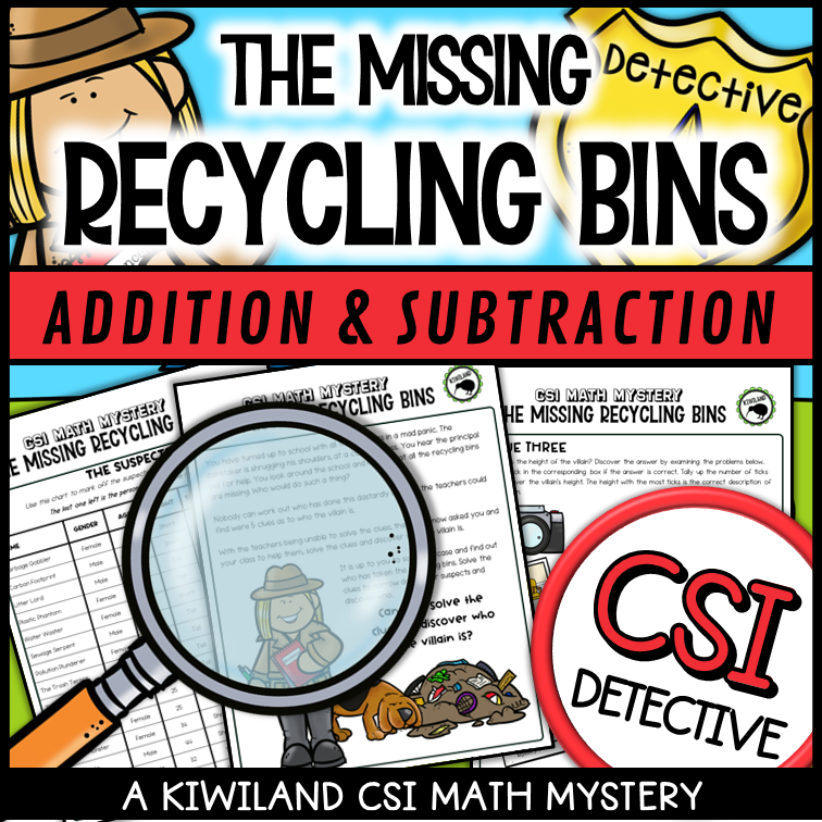 Earth Day Addition and Subtraction with CSI Math Mystery Detective ...
