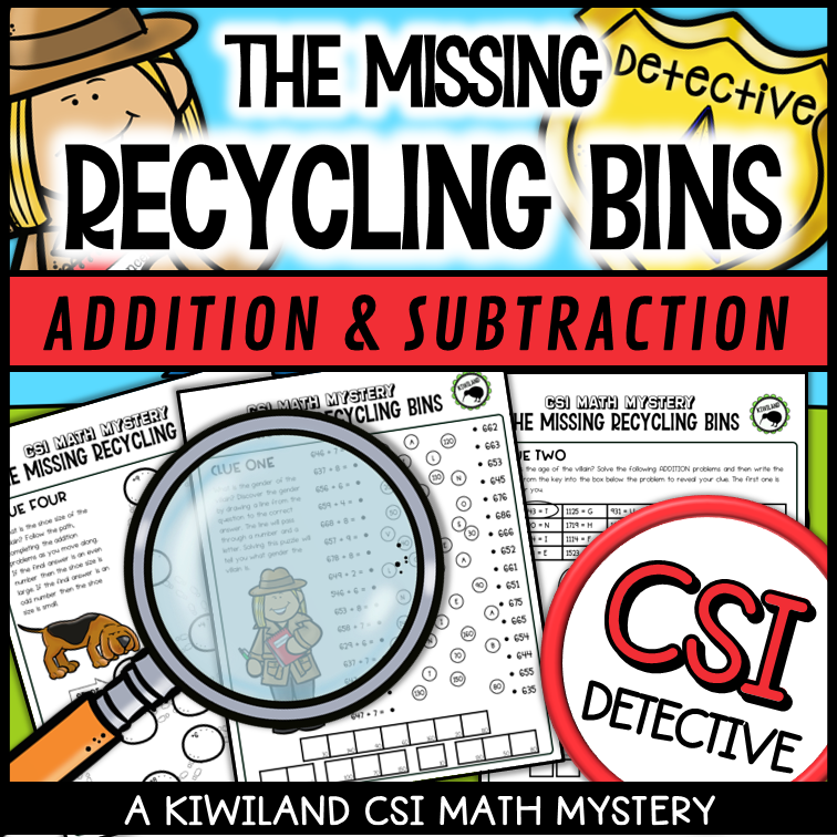 Earth Day Addition and Subtraction with CSI Math Mystery Detective ...