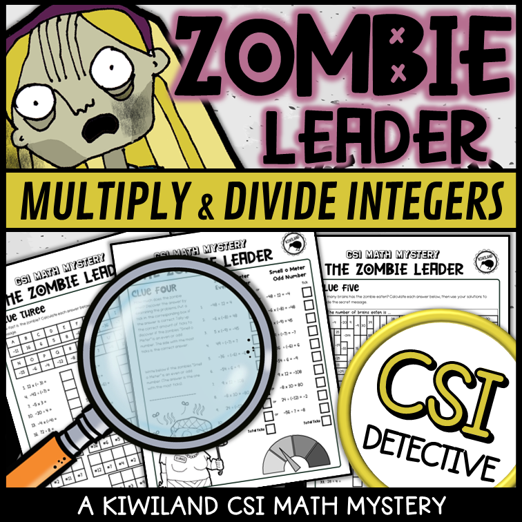 CSI Math Mystery Detective Multiplying and Dividing Integers with ...