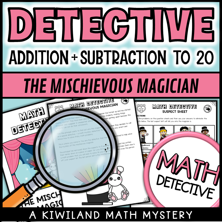 Addition and Subtraction within 20 Math Mystery Detective 1st Grade ...