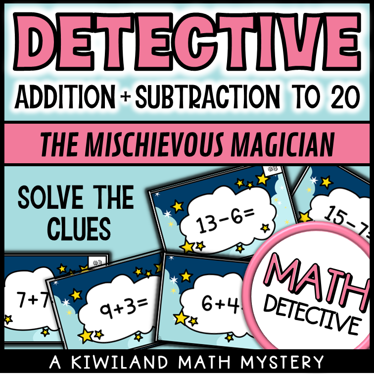 Addition and Subtraction within 20 Math Mystery Detective 1st Grade ...