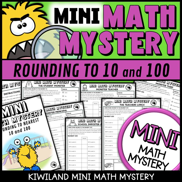 Monster Rounding Numbers to the Nearest 10 and 100 Math Mystery ...