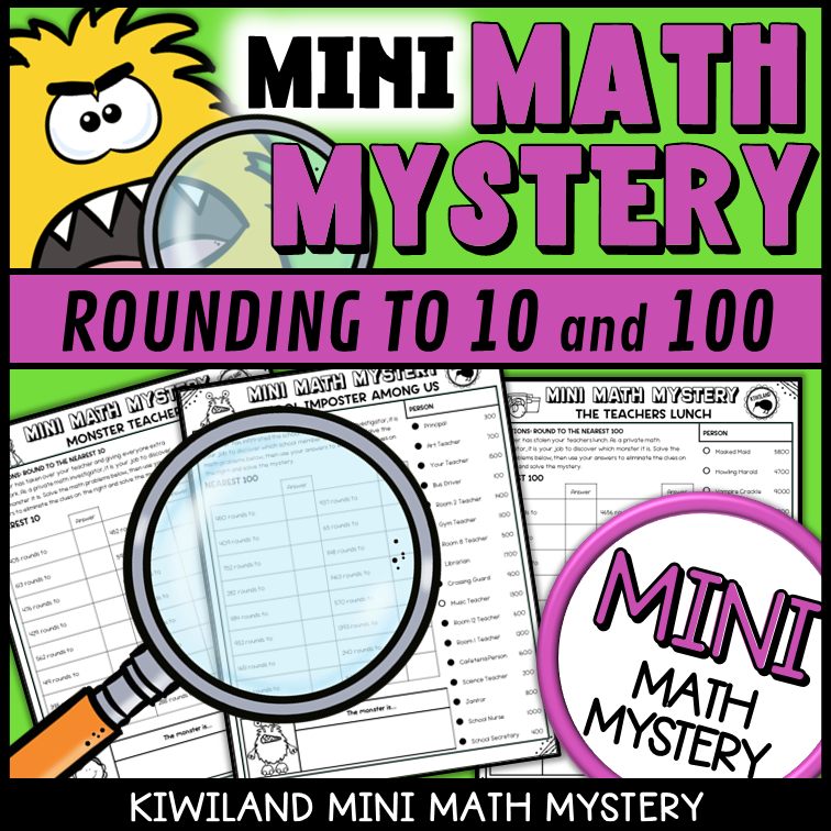 Monster Rounding Numbers to the Nearest 10 and 100 Math Mystery ...