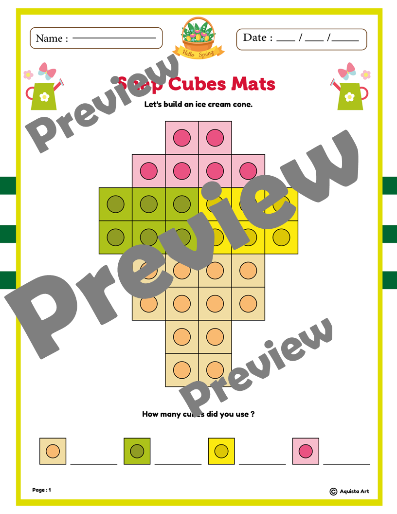 Spring Snap Cubes Mats : Fun Tracing Activities for Preschool and ...