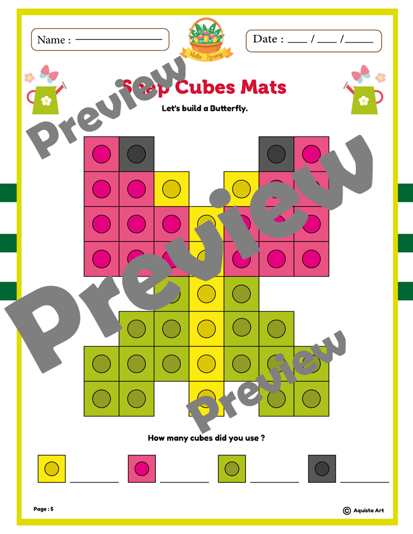 Spring Snap Cubes Mats : Fun Tracing Activities for Preschool and ...