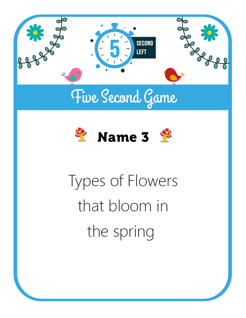 Spring 5 Second Game: A Fun and Educational Trivia Game for Kids | Made ...