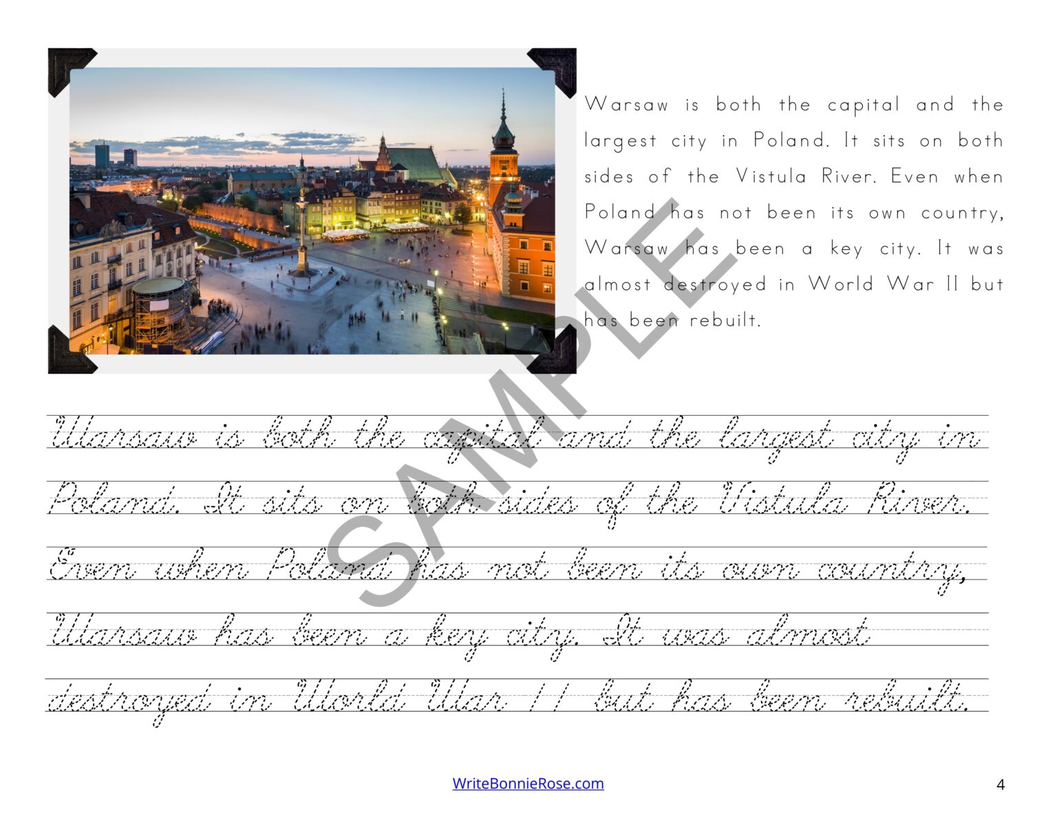 My Book About Poland with Cursive Copywork | Made By Teachers