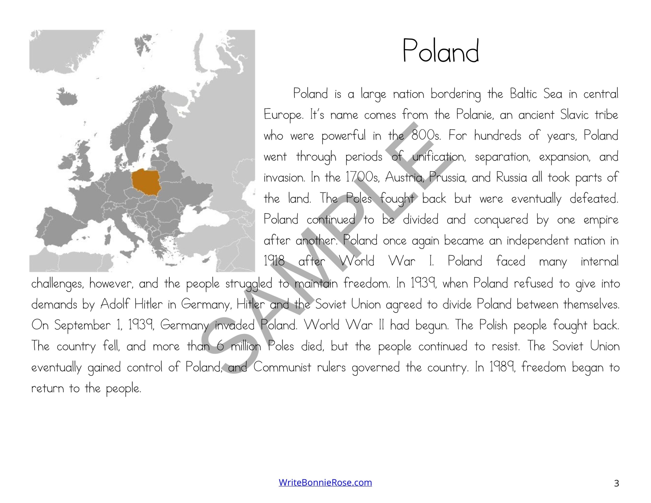 My Book About Poland with Print Copywork | Made By Teachers