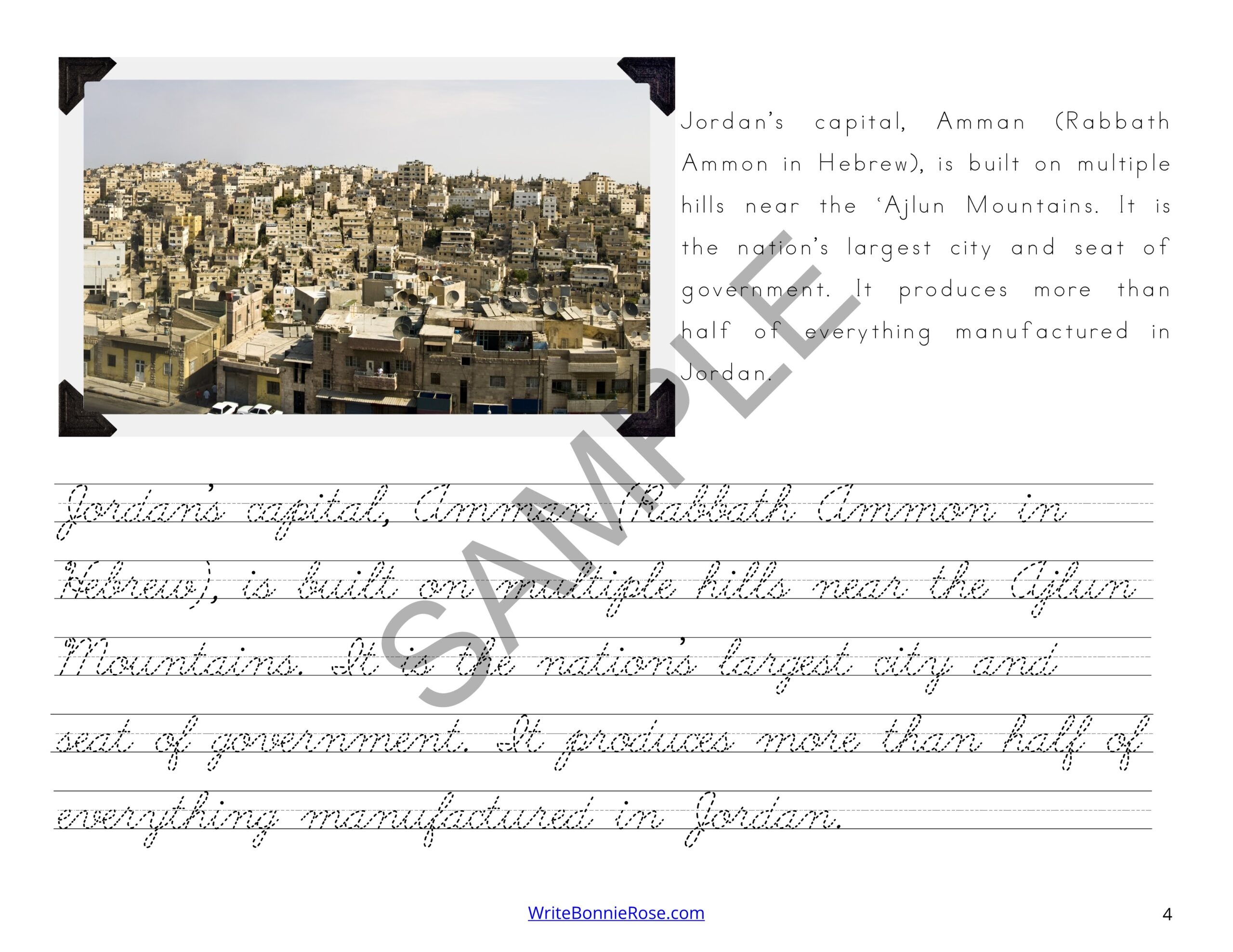 My Book About Jordan with Cursive Copywork | Made By Teachers