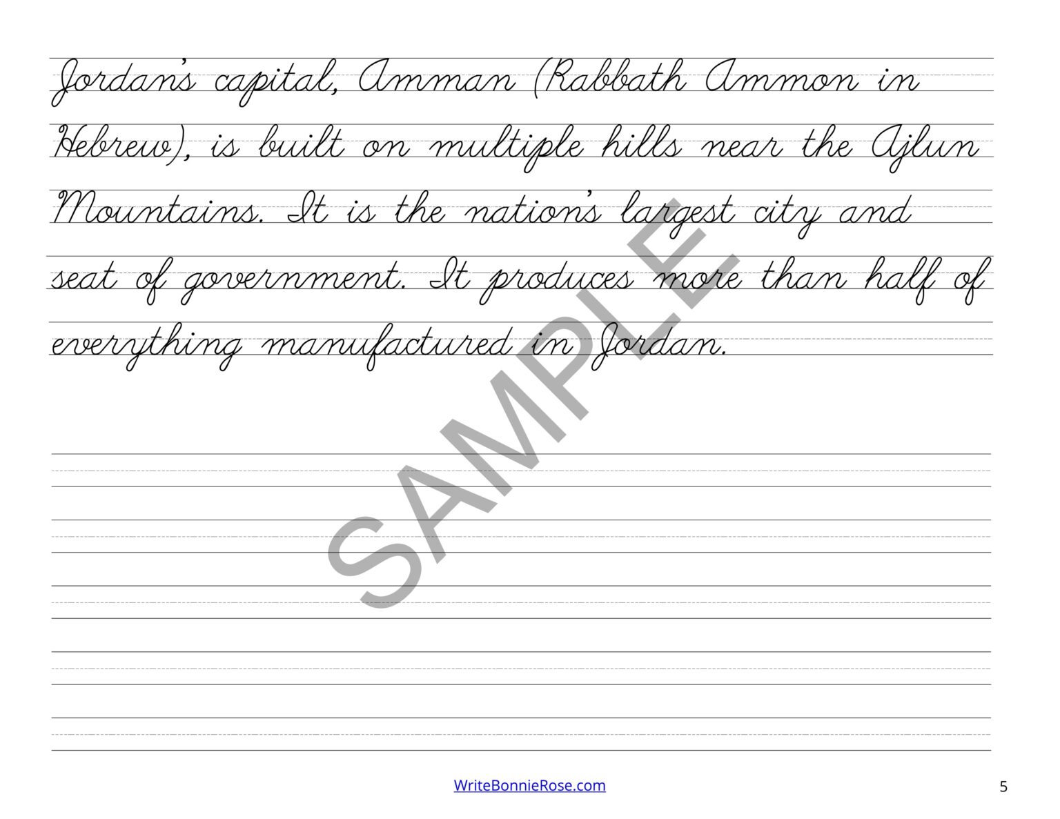 My Book About Jordan with Cursive Copywork | Made By Teachers