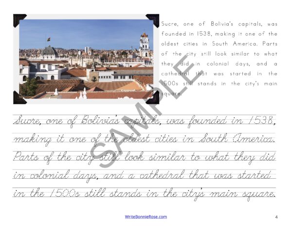 My Book About Bolivia with Cursive Copywork | Made By Teachers